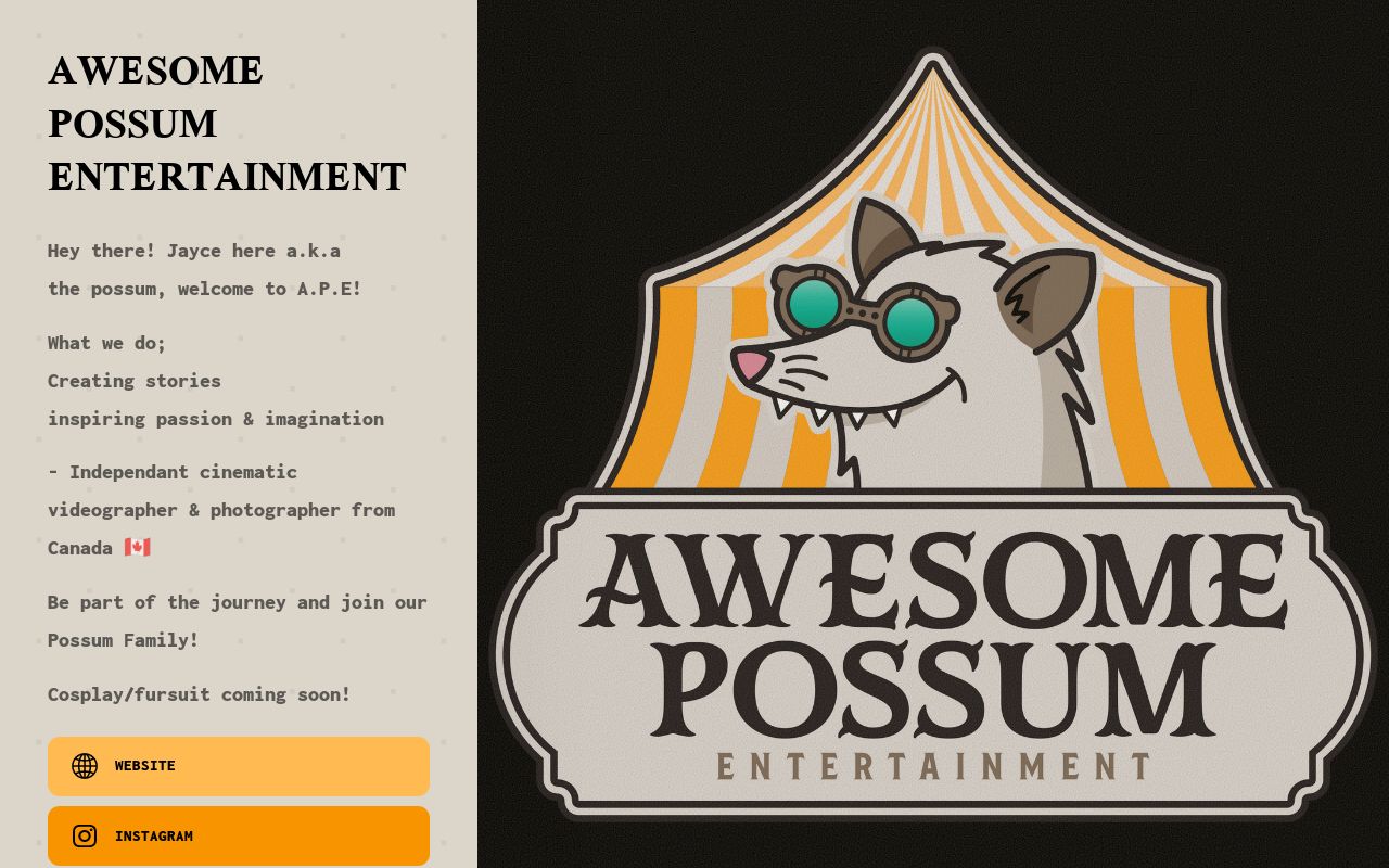 Welcome to Awesome Possum Entertainment!